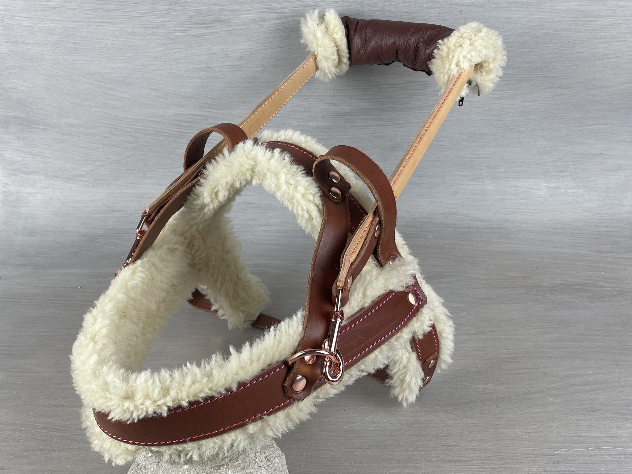 Extra Fluffy Padded Leather Light Guide Dog Harness– Yupcollars