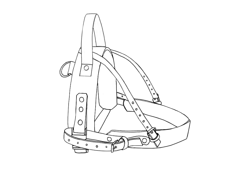 Leather Straight Front Service Dog Harness with Fixed Semi Rigid Handl ...