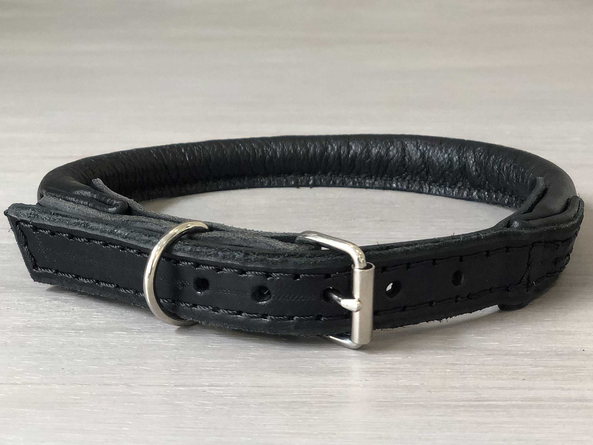 Rolled Leather Classic Dog Collar With Roller Buckle– Yupcollars