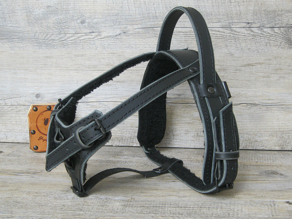 Leather Y Front Service Dog Harness with Semi Rigid Handle– Yupcollars